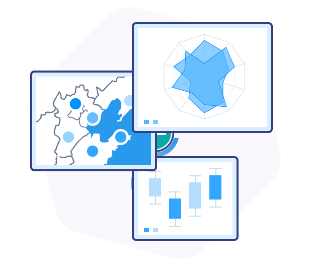 Create rich, beautiful and flexible maps and charts with one click